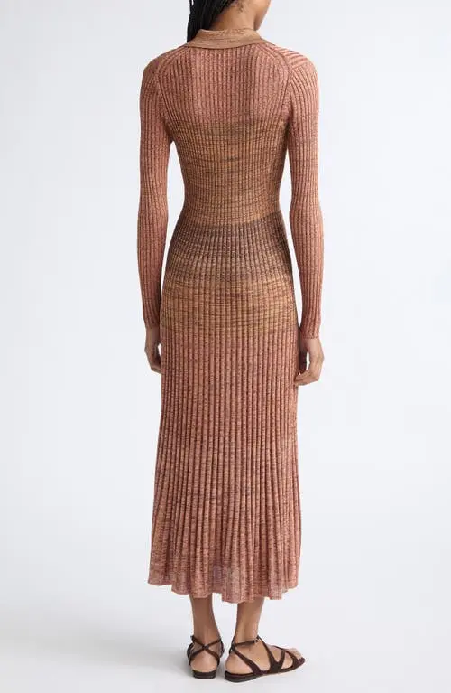 Zimmermann Mouliné Rib Polo Sweater Dress - Chocolate Multi