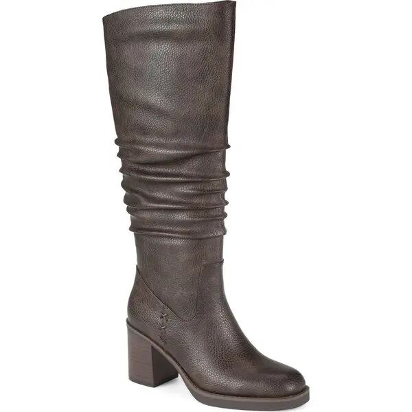 BARETRAPS Gingee Tall Slouch Boot With Block Heel - Dark Brown