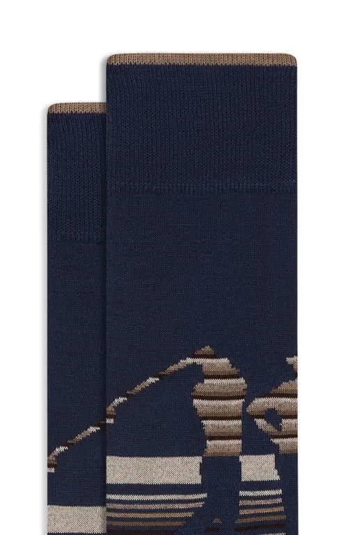 Bugatchi Golf Stripe Cotton Blend Dress Socks