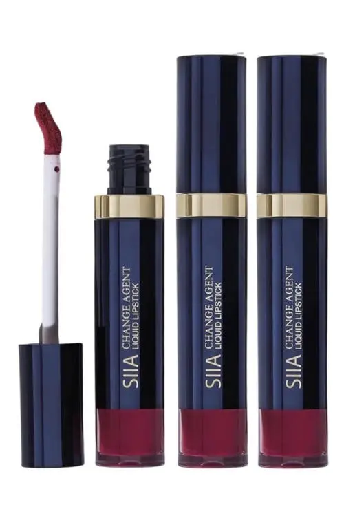 SIIA COSMETICS 3-pc. Change Agent Long-lasting Matte Liquid Lipstick Trio Set - Black Cherry