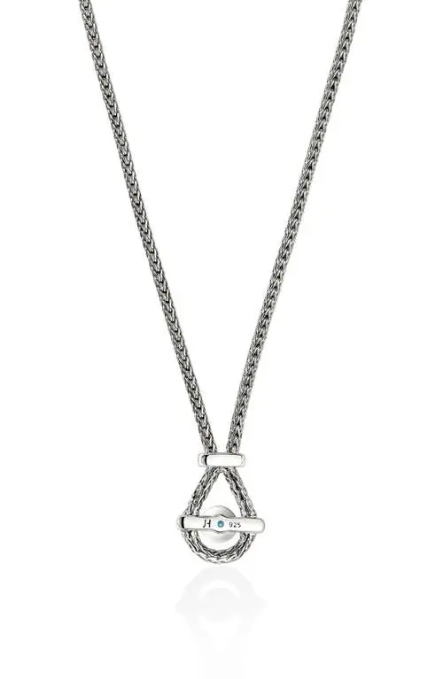 John Hardy Sterling Swiss Blue Topaz Pendant Necklace