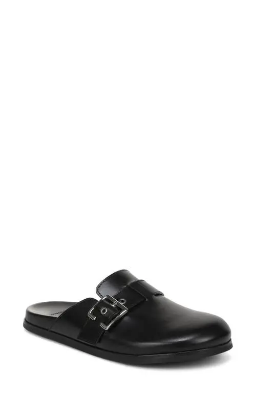 Vince Leon Leather Loafer Mule - Black