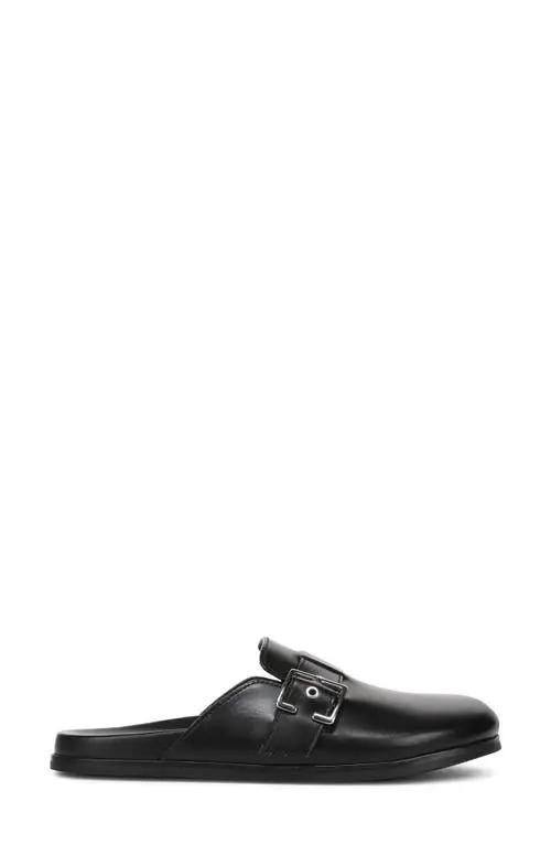 Vince Leon Leather Loafer Mule - Black