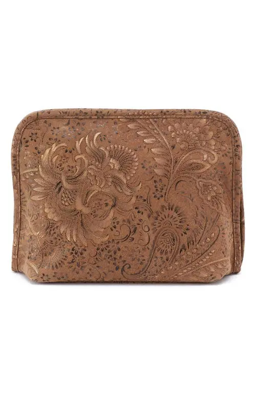 Hobo Embossed Leather Cosmetic Pouch