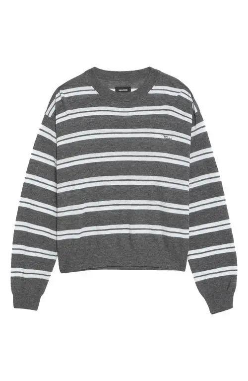Zadig&Voltaire Swapy Stripe Cashmere Sweater - Anthracite