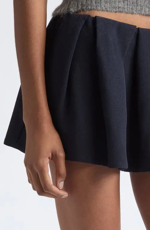 SHUSHU/TONG Pleated Wool Miniskirt
