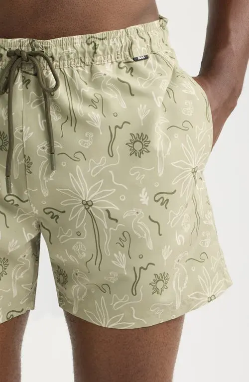 BOSS Lightfish Print Swim Trunks