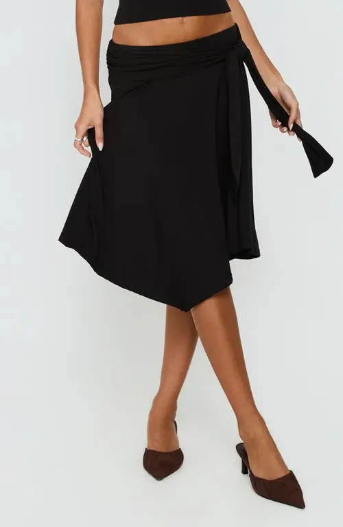 Princess Polly Soft Focus Tie Waist Midi Skirt