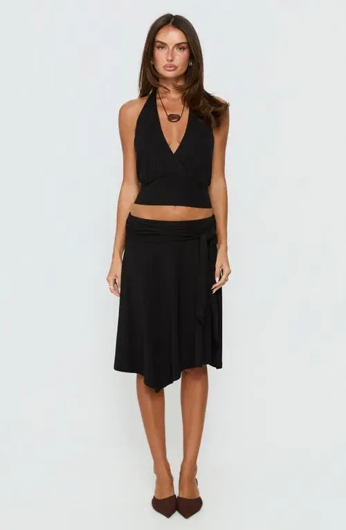 Princess Polly Soft Focus Tie Waist Midi Skirt