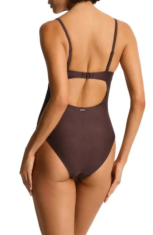 SEA LEVEL Textured Underwire One-piece Swimsuit
