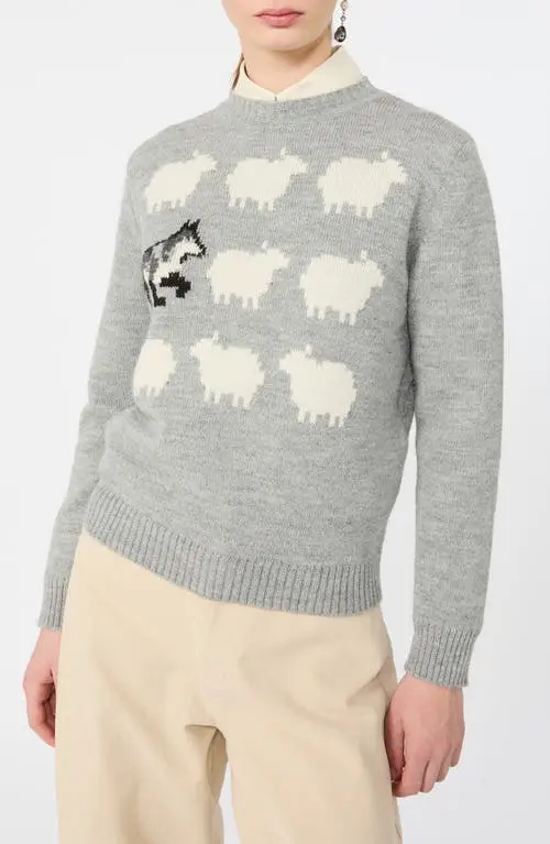 Max Mara Sheep And Wolf Intarsia Crewneck Sweater