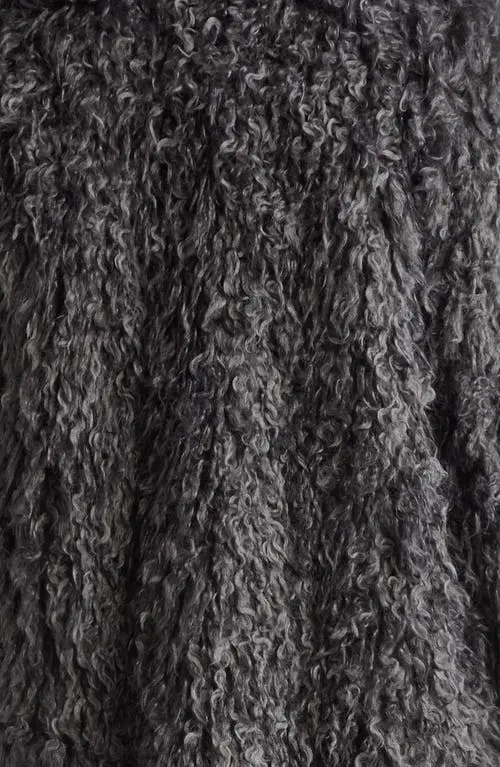 L'Agence Lizbeth Faux Fur Longline Jacket - Grey Olive