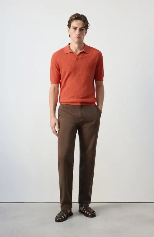 Mango Slim Fit Cotton Polo - Medium Pink