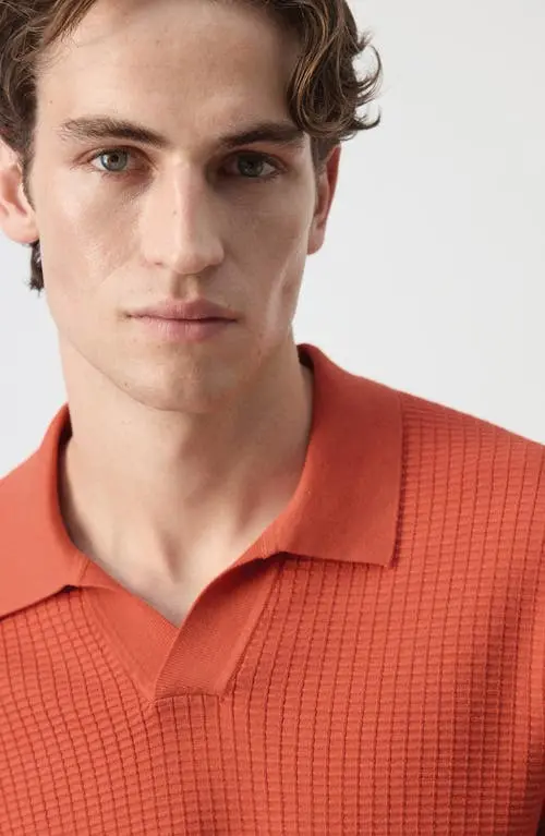 Mango Slim Fit Cotton Polo - Medium Pink