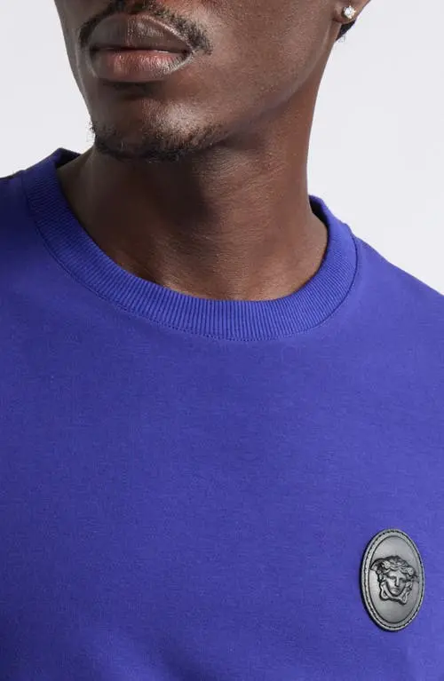 Versace Leather Medusa Patch Stretch Cotton T-shirt
