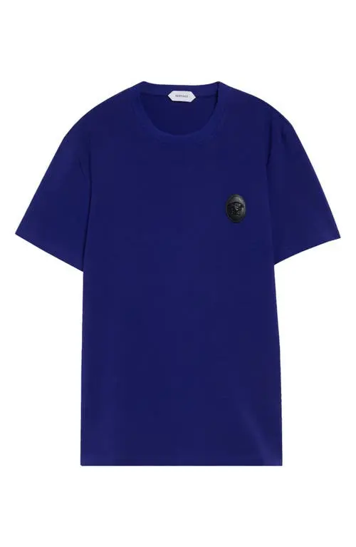 Versace Leather Medusa Patch Stretch Cotton T-shirt