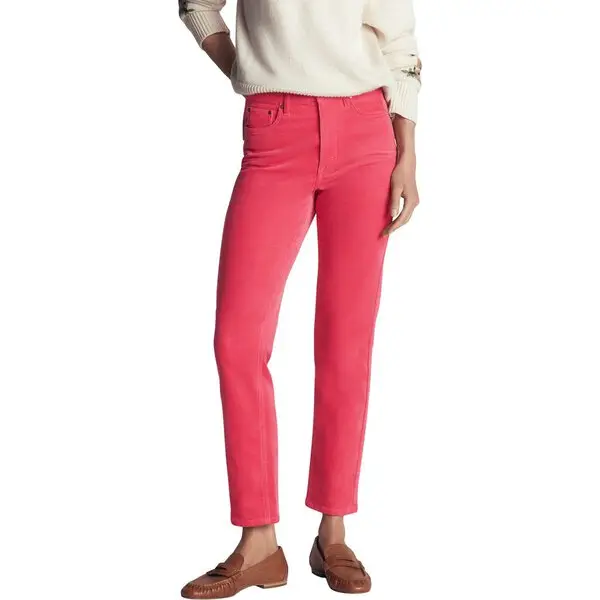 Boden High Waist Corduroy Slim Straight Leg Jeans