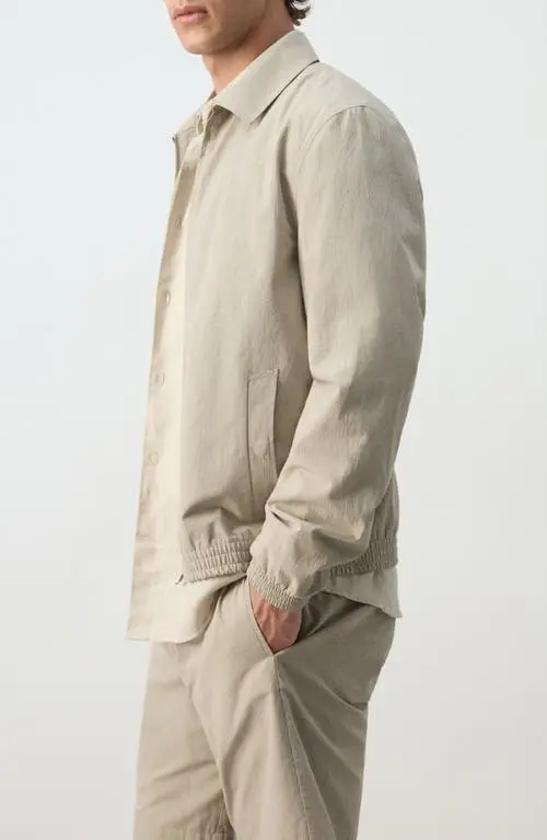 Mango Slim Fit Textured Cotton Zip-up Shirt Jacket