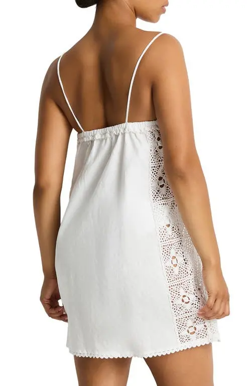 SEA LEVEL Linen Blend Panelled Cover-up Dress - White