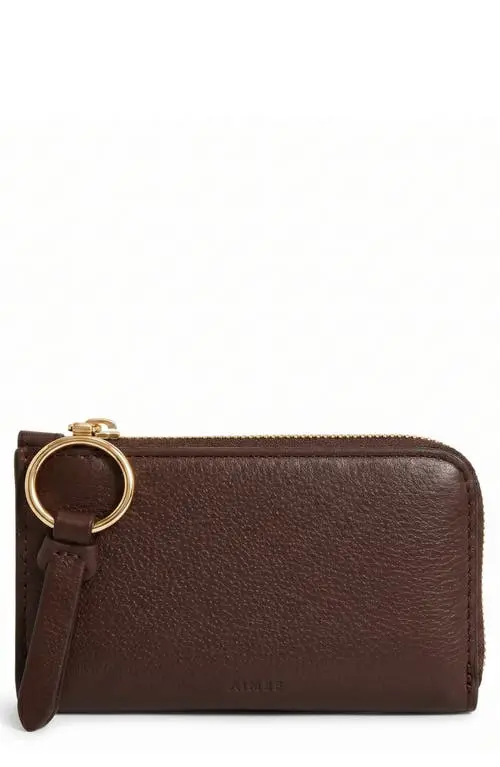 AIMEE Moxy Snake Embossed Leather Slim Wallet - Fudge