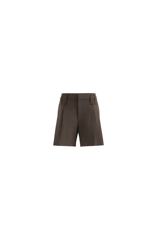 Brunello Cucinelli Tropical Luxury Wool Formal Shorts With Monili Detailing