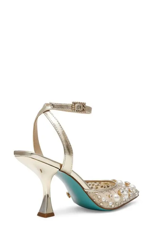 Betsey Johnson Embellished Pointed Toe Pumps