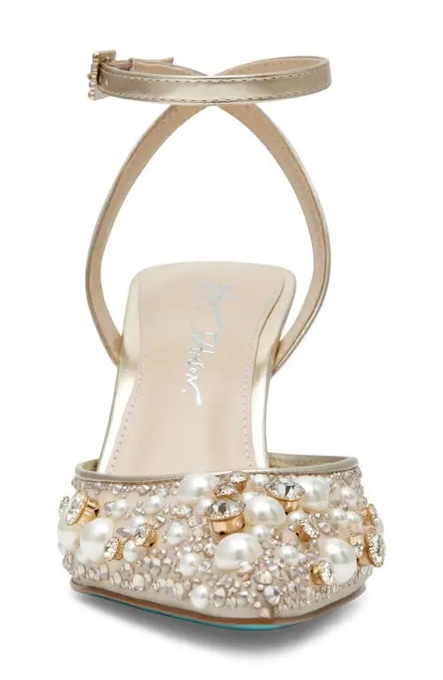 Betsey Johnson Embellished Pointed Toe Pumps