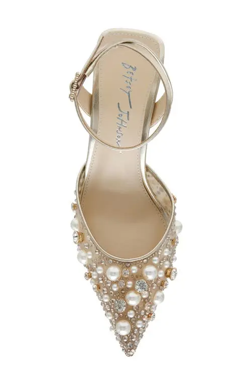 Betsey Johnson Embellished Pointed Toe Pumps