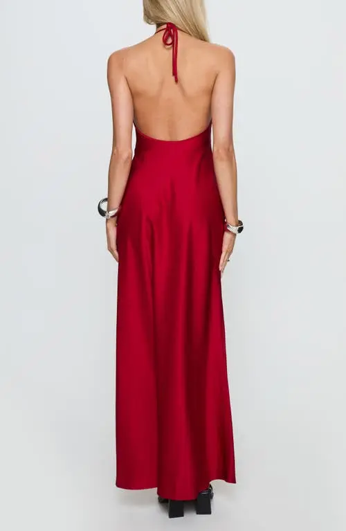 Princess Polly Costella Halter Satin Maxi Dress