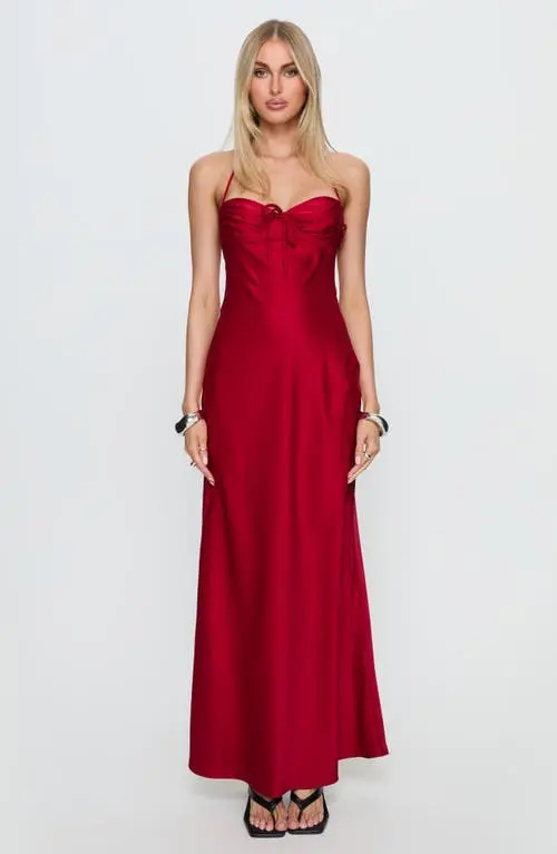 Princess Polly Costella Halter Satin Maxi Dress
