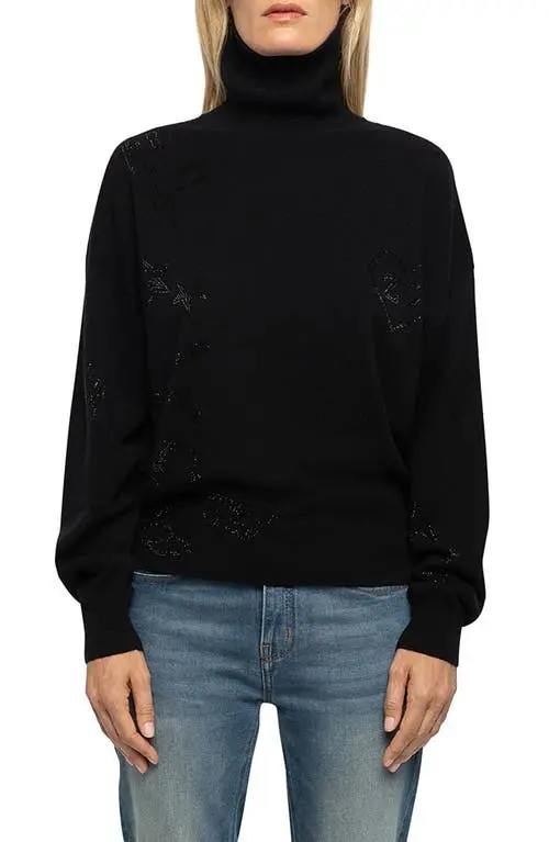 Zadig&Voltaire Souly Cashmere Turtleneck Sweater With Embellishments