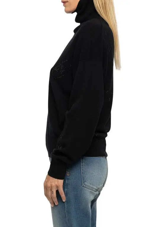 Zadig&Voltaire Souly Cashmere Turtleneck Sweater With Embellishments