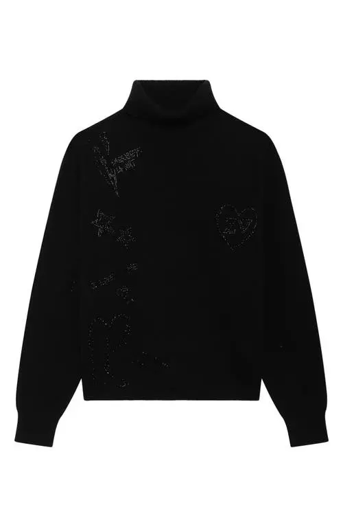 Zadig&Voltaire Souly Cashmere Turtleneck Sweater With Embellishments