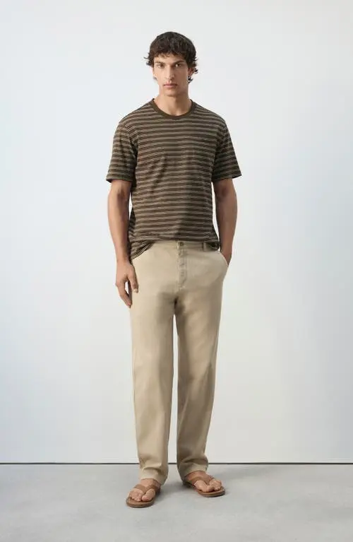 Mango Relaxed Fit Cotton & Linen Jeans - Beige