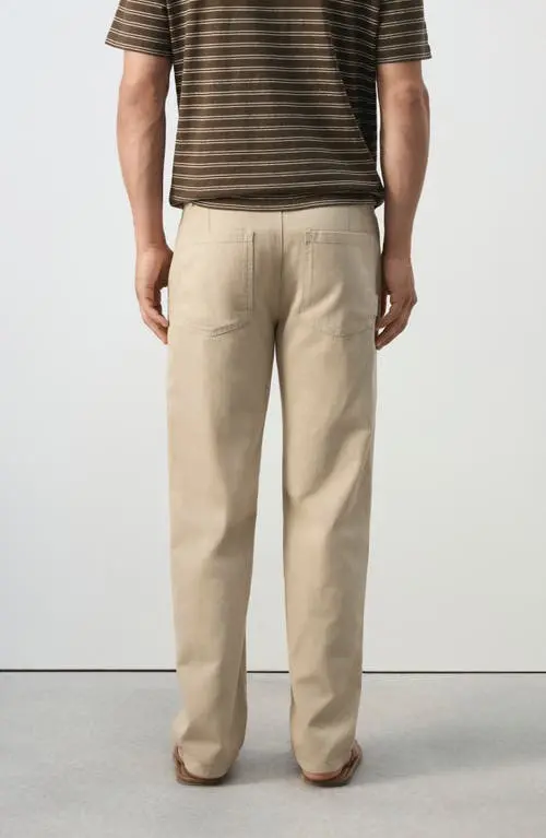 Mango Relaxed Fit Cotton & Linen Jeans - Beige