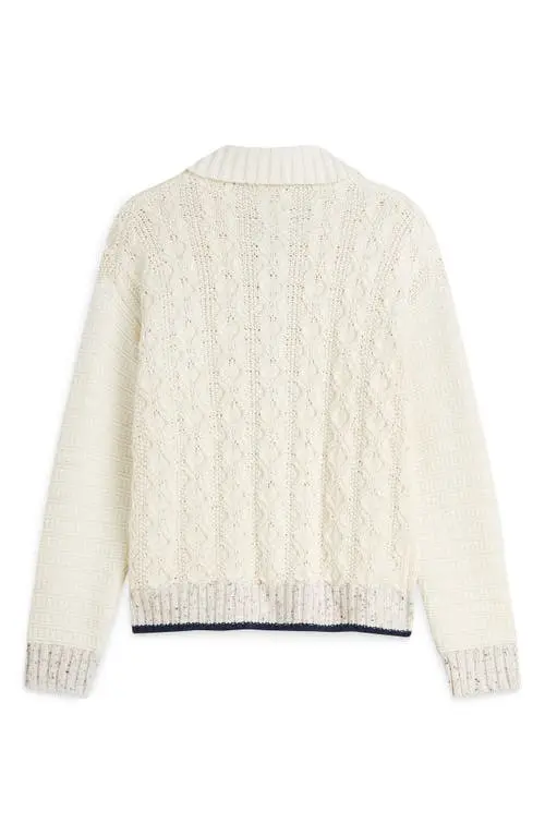 Scotch & Soda Relaxed Fit Multi-yarn Cardigan With Spread Collar