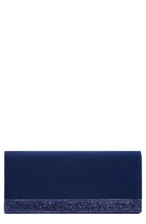 Nina Aurella Crystal Trim Clutch - Navy