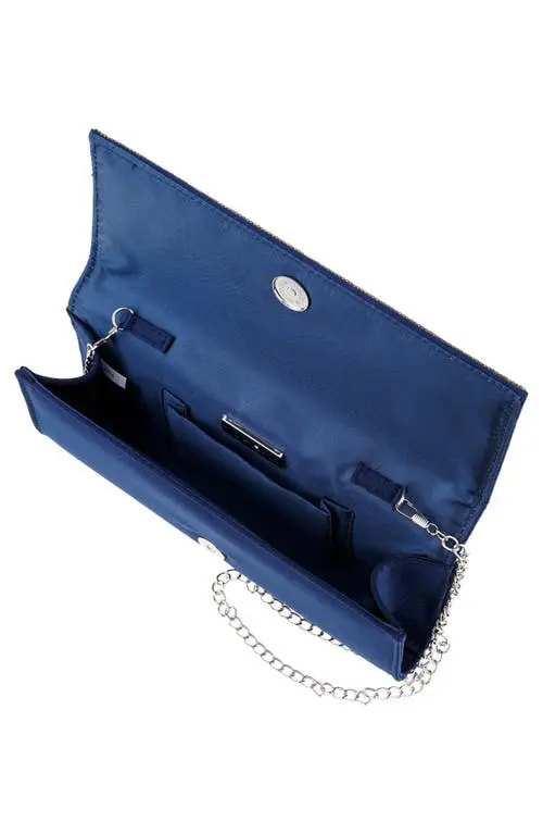 Nina Aurella Crystal Trim Clutch - Navy