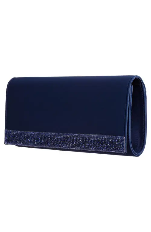 Nina Aurella Crystal Trim Clutch - Navy