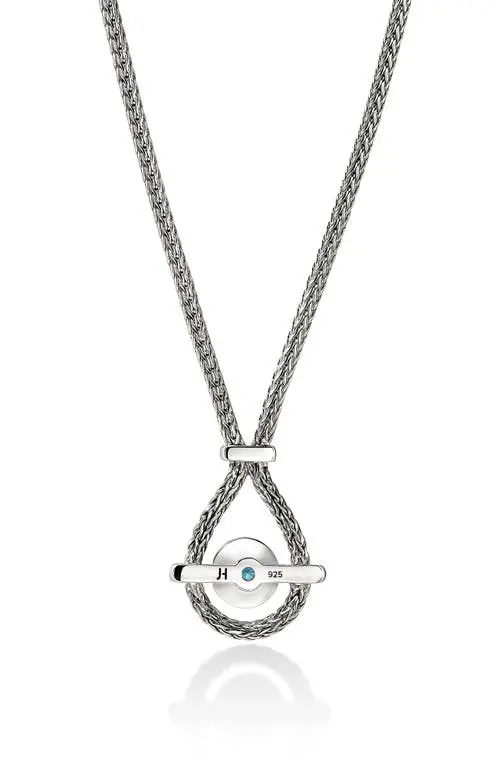 John Hardy Sterling Swiss Blue Topaz Icon Necklace