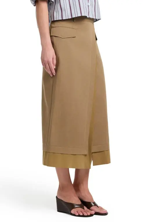 TWP A Trip To The Met Cotton Wrap Midi Skirt