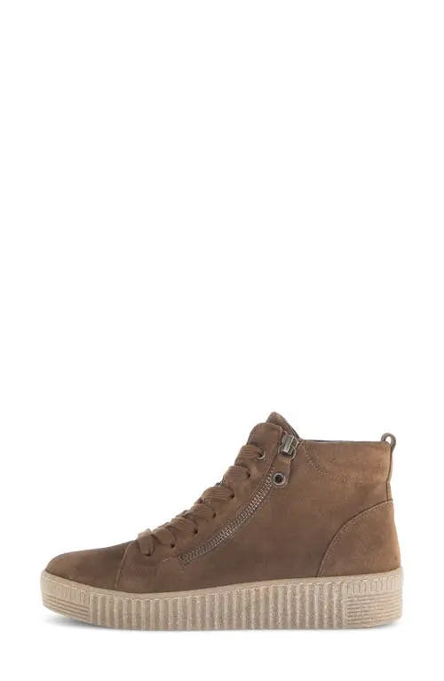 Gabor Sandra High Top Sneakers With Platform Sole And Side Zip Closure - Reh