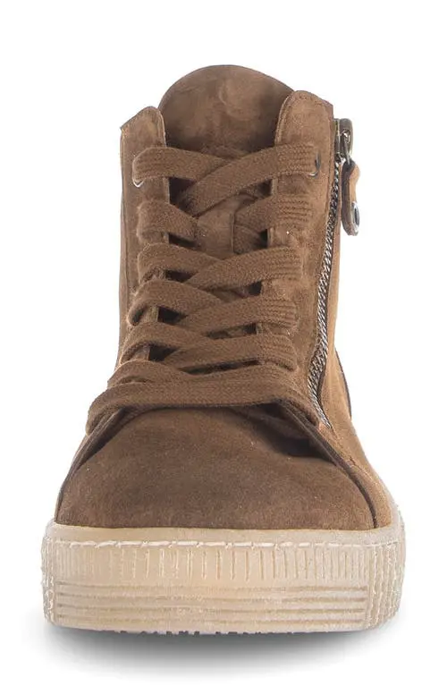 Gabor Sandra High Top Sneakers With Platform Sole And Side Zip Closure - Reh
