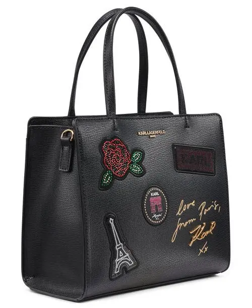 Karl Lagerfeld Paris Maybelle Satchel - Black/gold