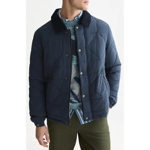 Scotch & Soda Quilted Jacket With Geometric Pattern