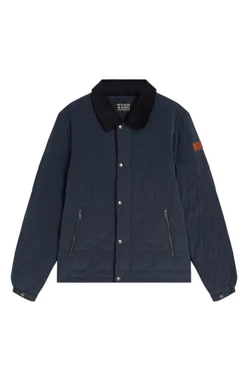 Scotch & Soda Quilted Jacket With Geometric Pattern