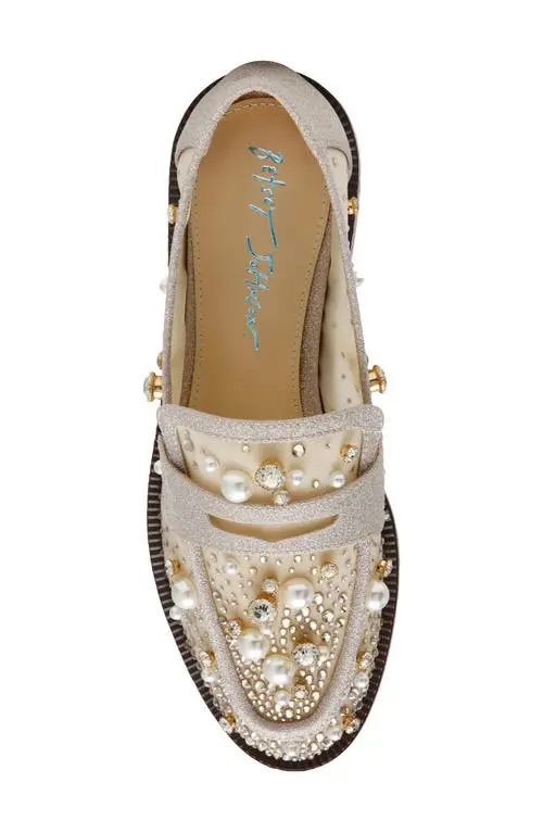 Betsey Johnson Maren Crystal Embellished Mesh Loafers