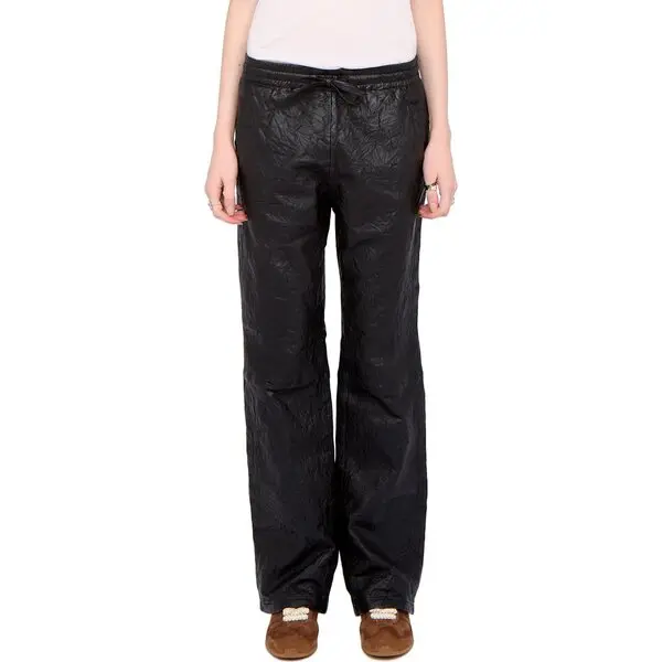 Zadig&Voltaire Pocha Crushed Lambskin Joggers - Black
