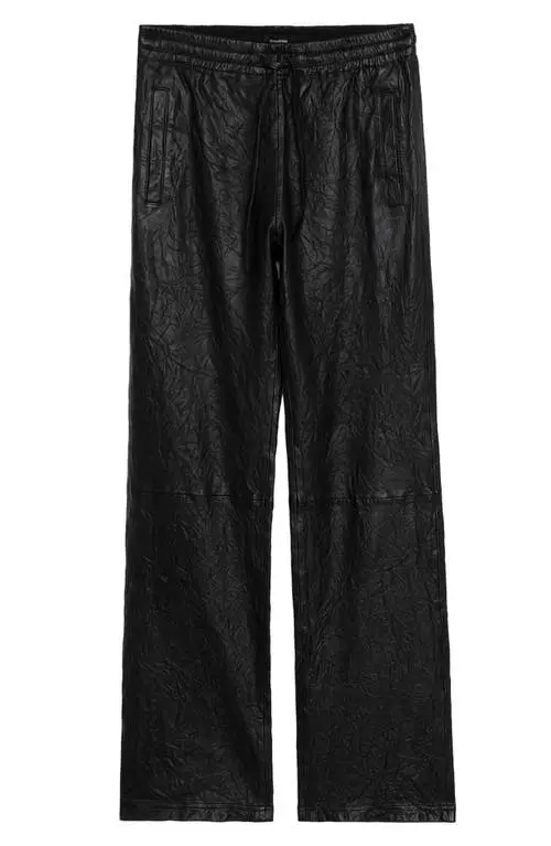 Zadig&Voltaire Pocha Crushed Lambskin Joggers - Black