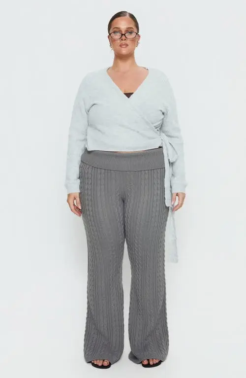 Princess Polly Baleigh Cable Stitch Foldover Flare Pants